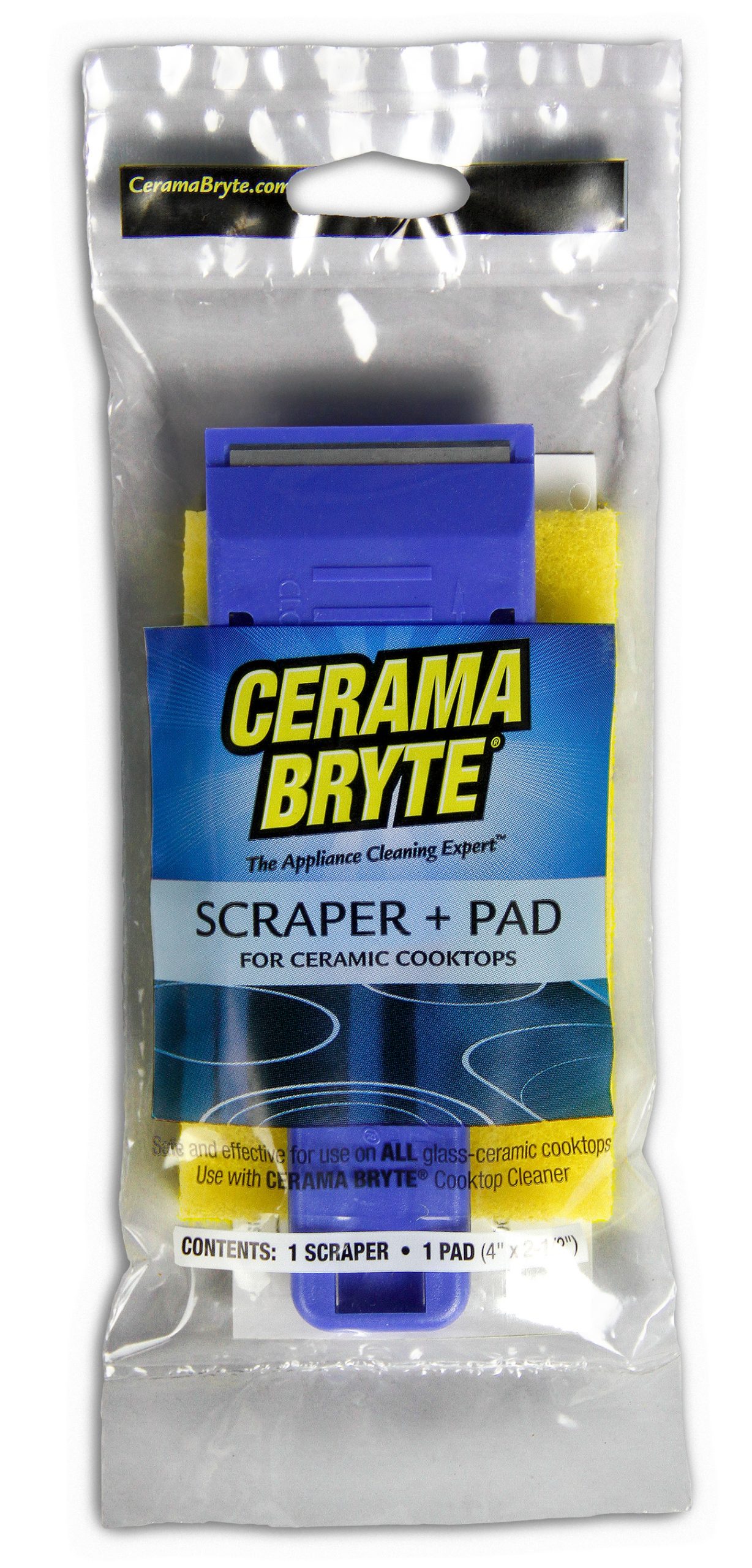 Cooktop Scraper and Cleaning Pad - Cerama Bryte